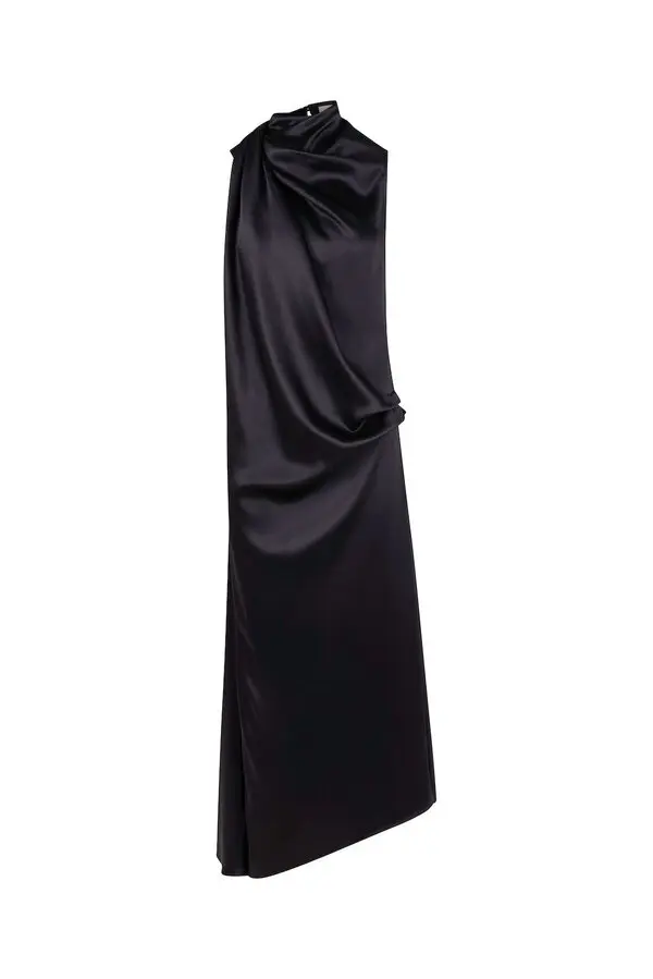 HEIRLOME Heirloom Kate Dress Twisted Draped Silk Satin Midi Dress