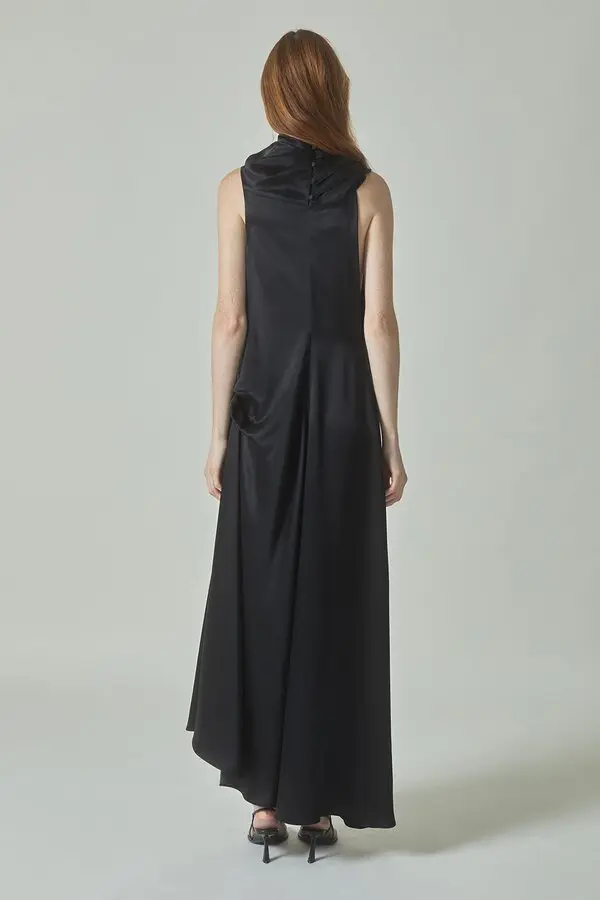 HEIRLOME Heirloom Kate Dress Twisted Draped Silk Satin Midi Dress