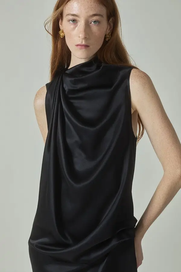 HEIRLOME Heirloom Kate Dress Twisted Draped Silk Satin Midi Dress