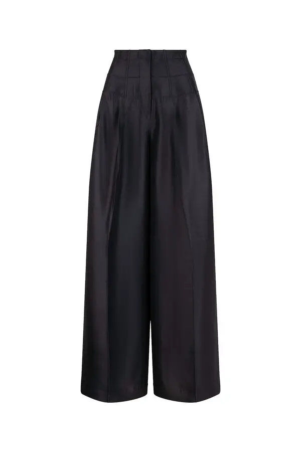 HEIRLOME Condesa Trousers In Shantung - Black