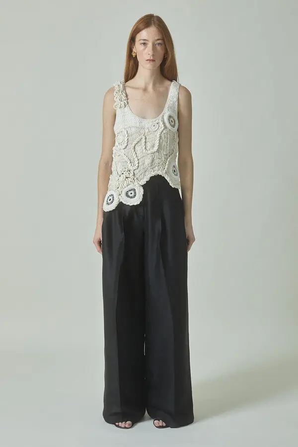 HEIRLOME Condesa Trousers In Shantung - Black