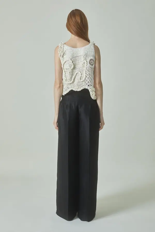 HEIRLOME Condesa Trousers In Shantung - Black