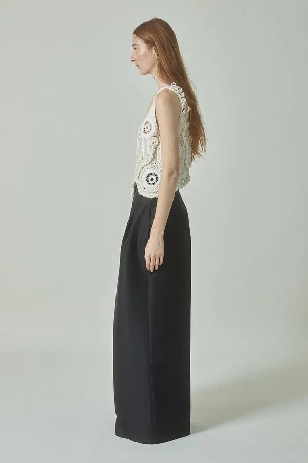 HEIRLOME Condesa Trousers In Shantung - Black