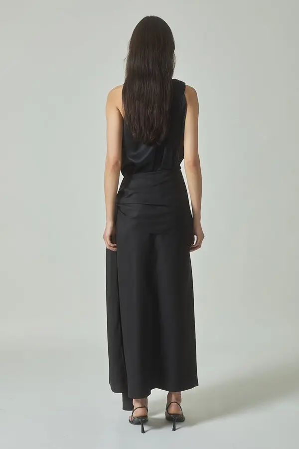 HEIRLOME Helena Midi Skirt In Italian Silk Twill With Versatile Sash