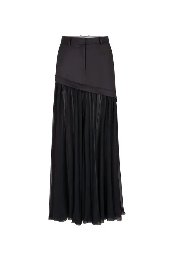 HEIRLOME Angela Skirt In Italian Silk Twill And Chiffon