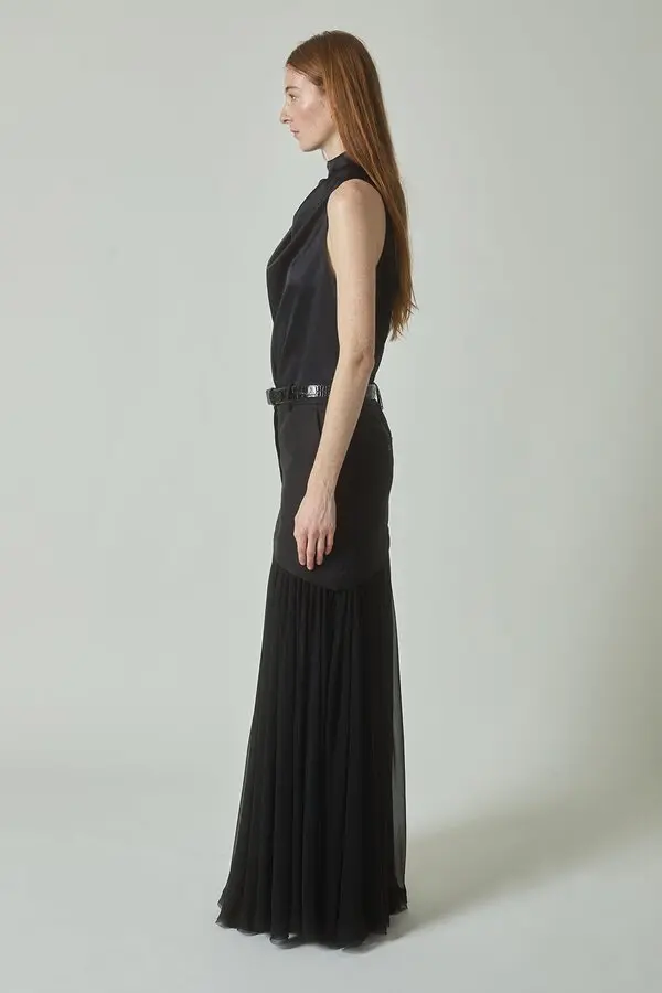 HEIRLOME Angela Skirt In Italian Silk Twill And Chiffon