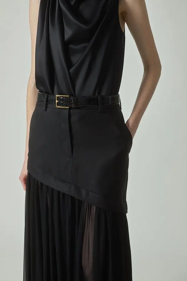 HEIRLOME Angela Skirt In Italian Silk Twill And Chiffon