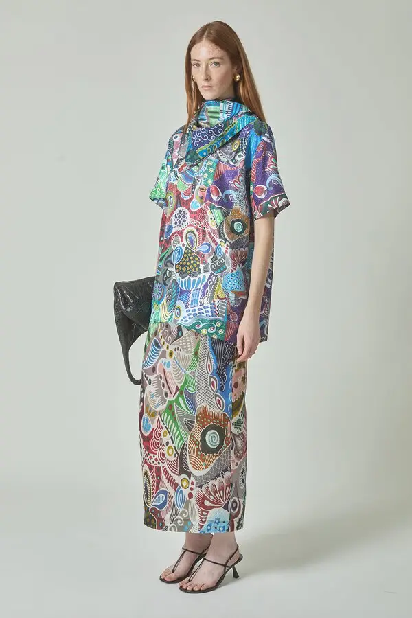 HEIRLOME Irene Skirt In A. Vazquez Print