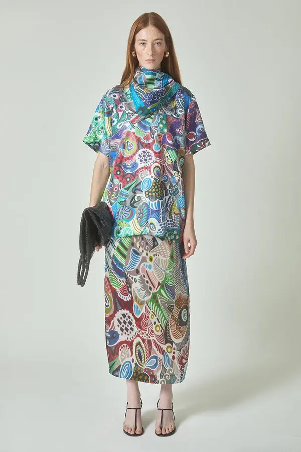 HEIRLOME Irene Skirt In A. Vazquez Print