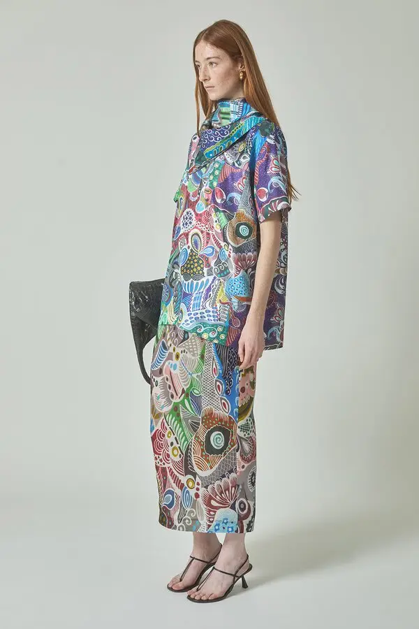 HEIRLOME Irene Skirt In A. Vazquez Print