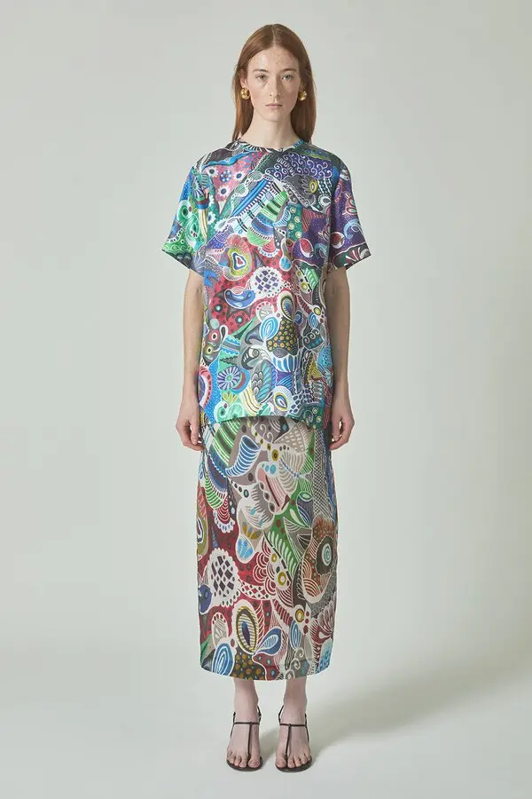 HEIRLOME Irene Skirt In A. Vazquez Print