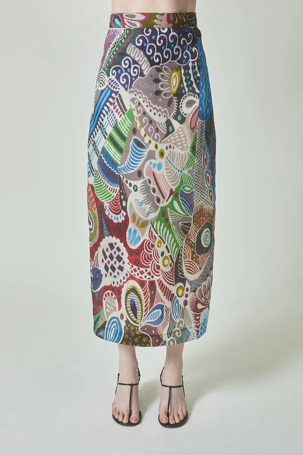 HEIRLOME Irene Skirt In A. Vazquez Print