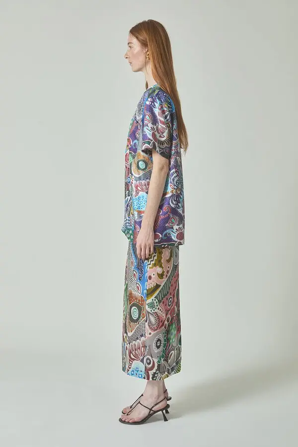 HEIRLOME Irene Skirt In A. Vazquez Print