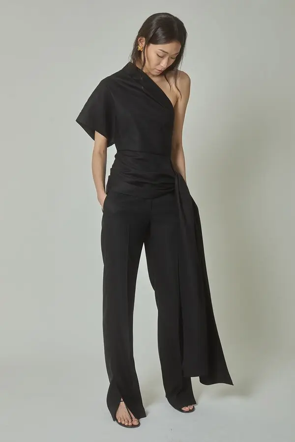 HEIRLOME Petula Trousers In Silk Twill - Black