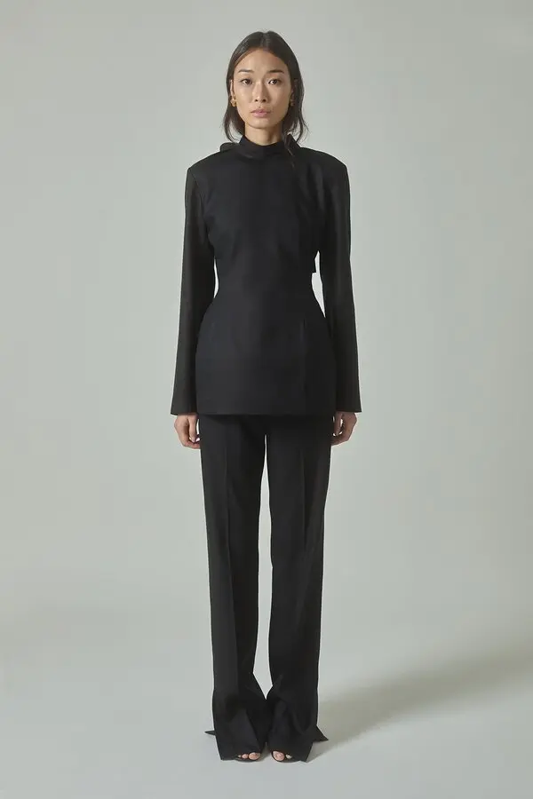 HEIRLOME Petula Trousers In Silk Twill - Black