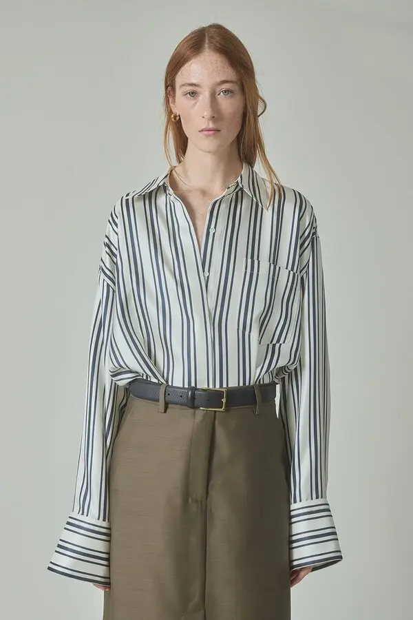 HEIRLOME Francis Stripe Silk Twill Shirt