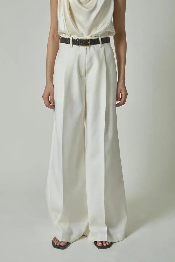 HEIRLOME Laurence Pleated Wide-leg Trousers