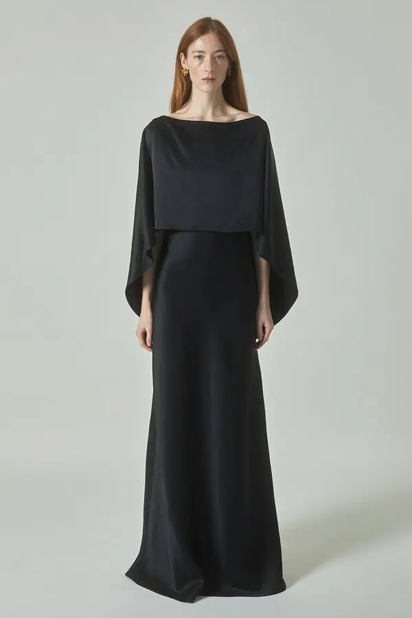 HEIRLOME Anna Dress In Double-face Silk Satin - Black