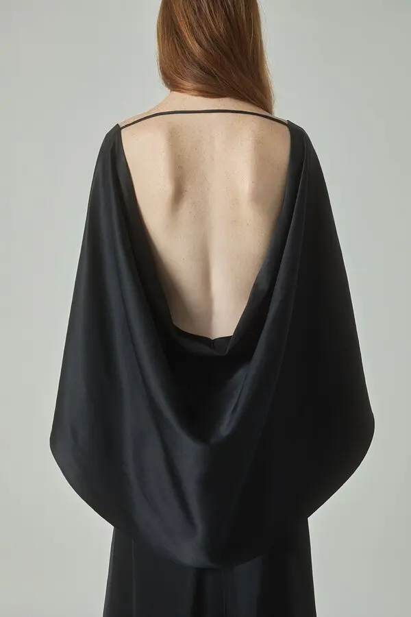 HEIRLOME Anna Dress In Double-face Silk Satin - Black