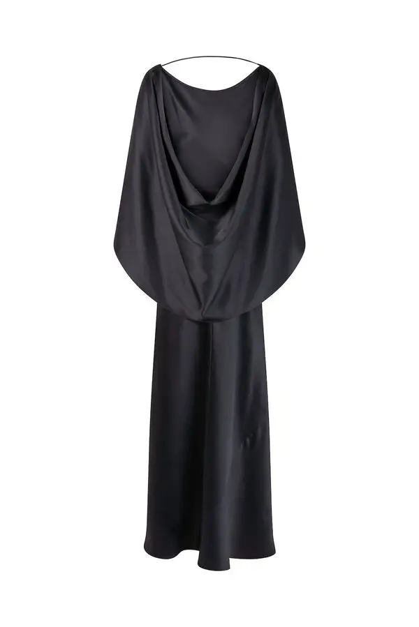 HEIRLOME Anna Dress In Double-face Silk Satin - Black