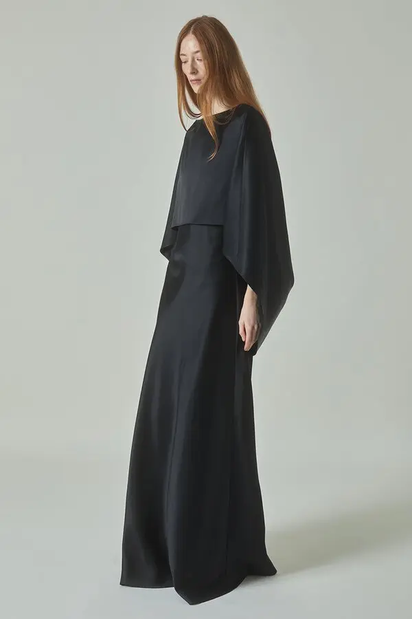 HEIRLOME Anna Dress In Double-face Silk Satin - Black