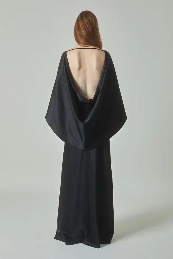 HEIRLOME Anna Dress In Double-face Silk Satin - Black