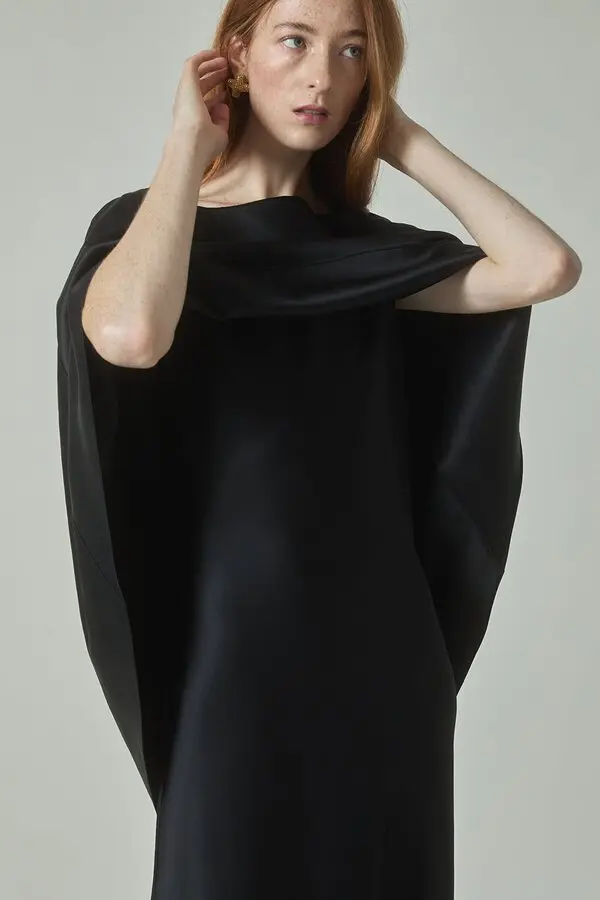 HEIRLOME Anna Dress In Double-face Silk Satin - Black