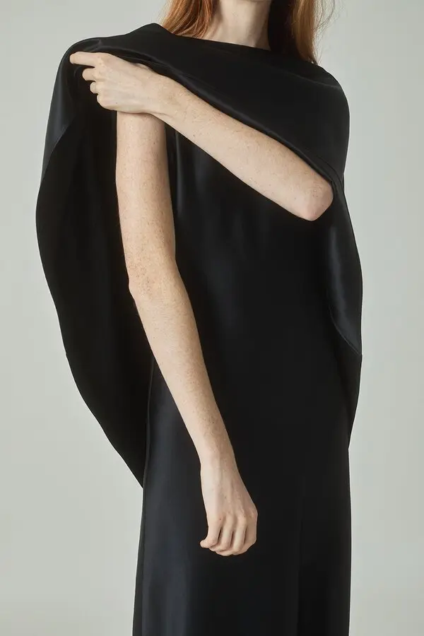 HEIRLOME Anna Dress In Double-face Silk Satin - Black