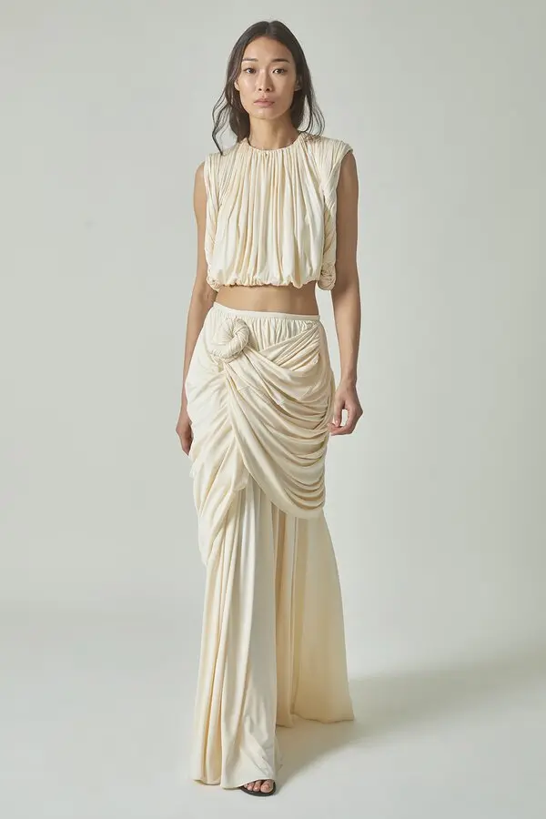 HEIRLOME Effie Maxi Skirt - Bone