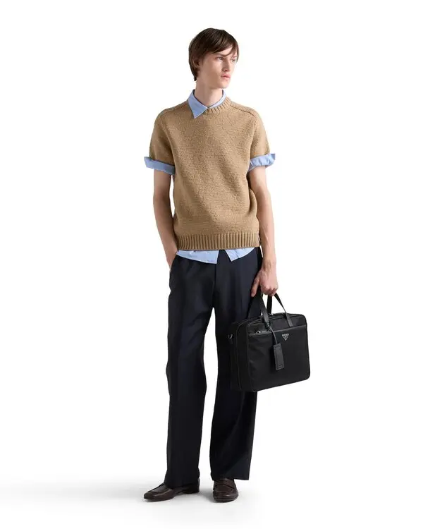 Prada Re-nylon And Saffiano Leather Work Bag