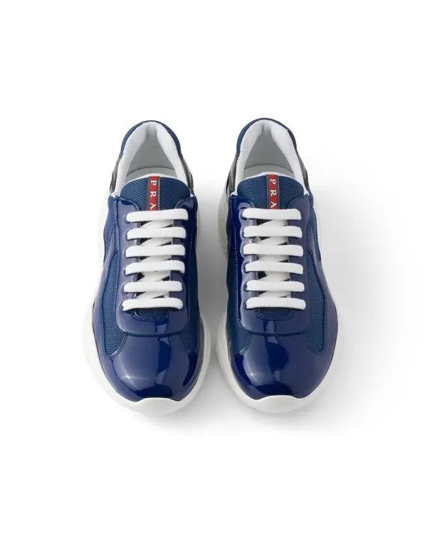 Prada Patent Leather And Technical Fabric America's Cup Sneakers