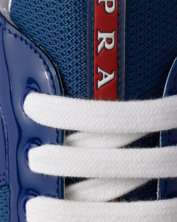 Prada Patent Leather And Technical Fabric America's Cup Sneakers