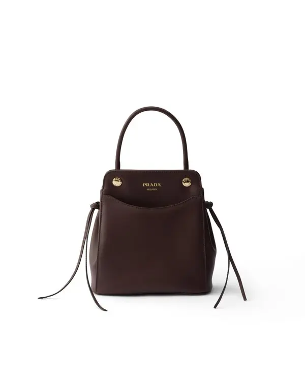 Prada Carry Mini Leather Handbag - Brown