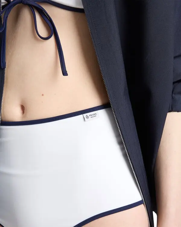 Prada High-waisted Jersey Bikini Panty - White