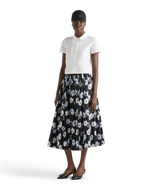 Prada Pleated Poplin Skirt