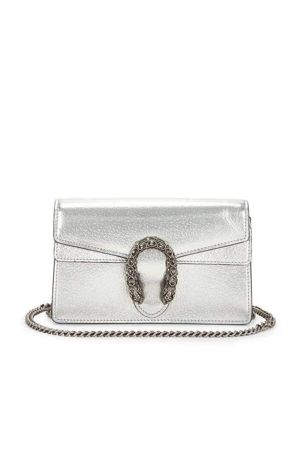 Gucci Super Mini Dionysus Shoulder Bag - Silver