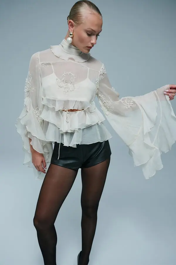 Bardot Anyssa Ruffle Blouse - Ivory
