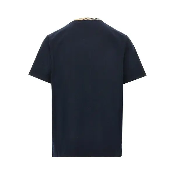 Burberry Cotton T-hirt With Check Crewneck