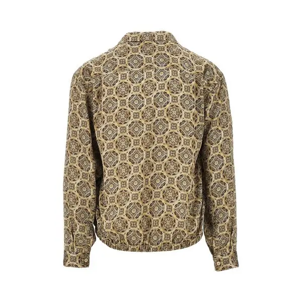 Emporio Armani Printed Satin Double-breasted Shirt