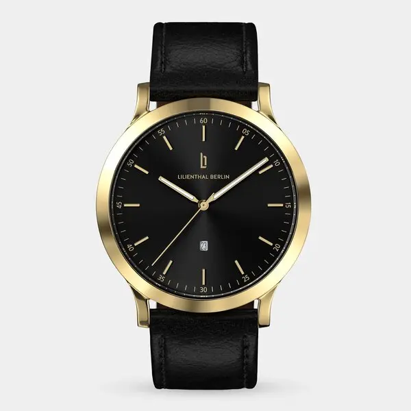 Lilienthal Berlin Huxley Gold Leather - Black