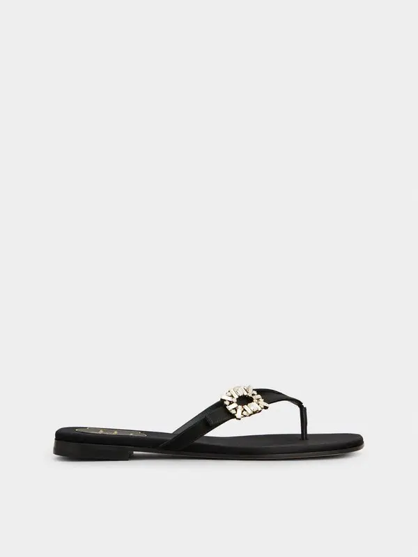 ROGER VIVIER Thong Mules In Satin