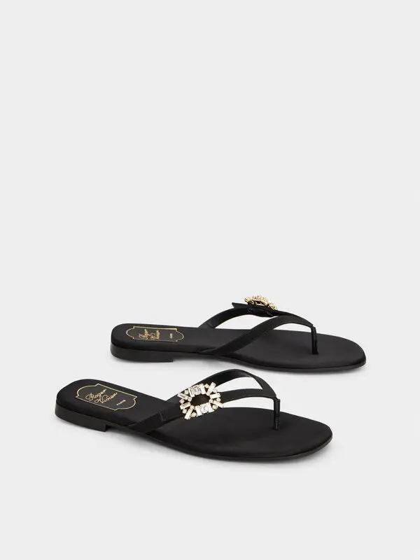 ROGER VIVIER Thong Mules In Satin