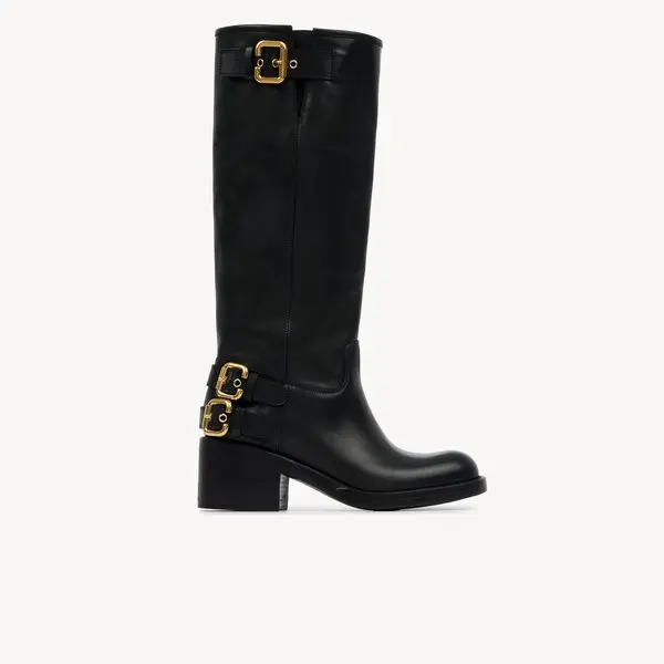 Chloé Dakota Knee-high Buckled Boots - Black