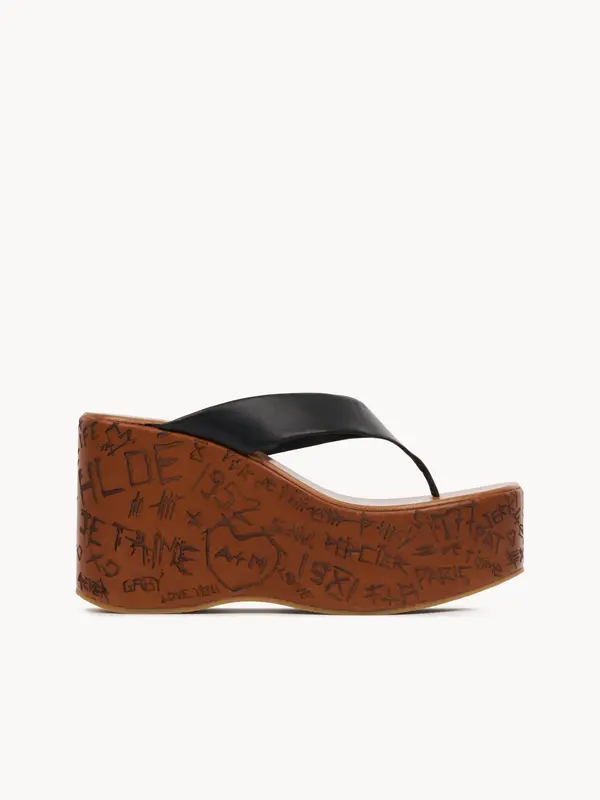 Chloé Maxime Wedge Slides - Black