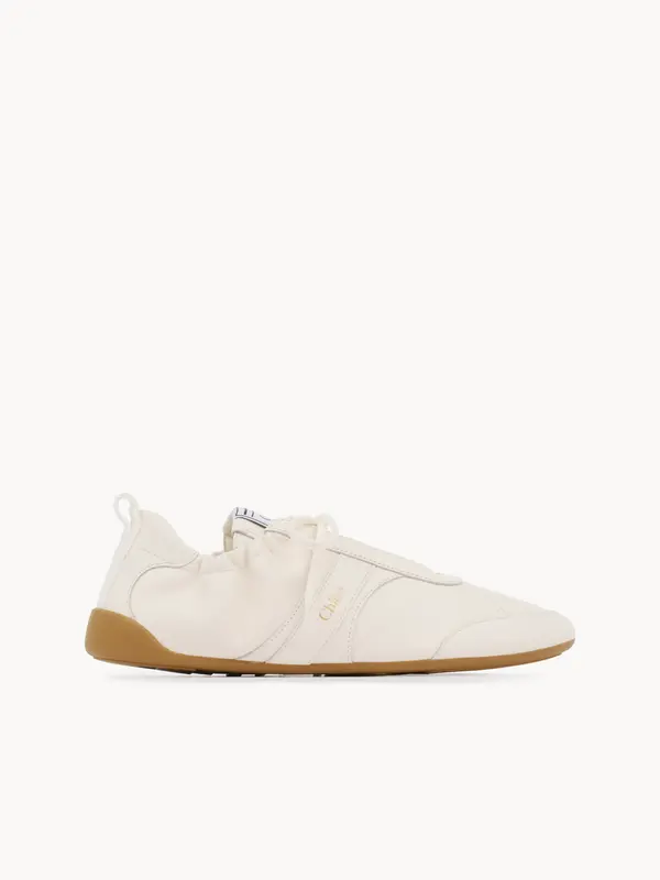 Chloé Kick Leather Sneakers - Eggshell