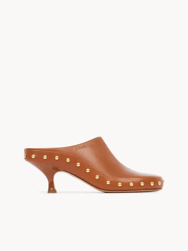Chloé Junie Heeled Mule - Ginger Brown