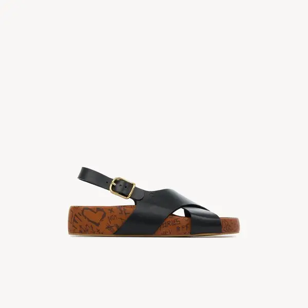 Chloé Maxime Flatform Sandals - Black