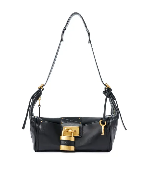 Chloé Paddington Crossbody Bag In Grained Leather - Black