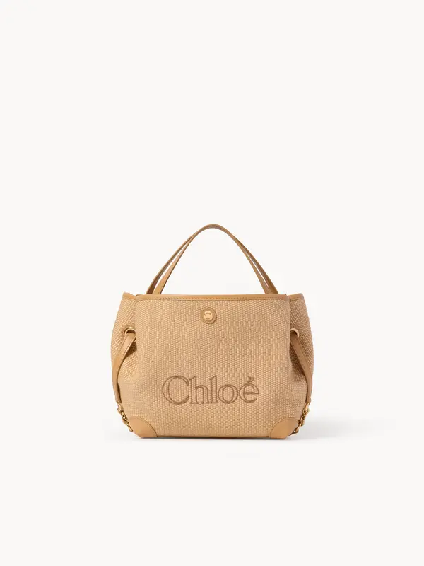 Chloé Small Raffia-effect Clover Double Carry Bag - Bleached Brown
