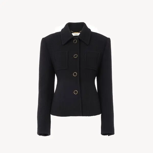 Chloé Fitted Tailored Jacket In Wool Bouclette